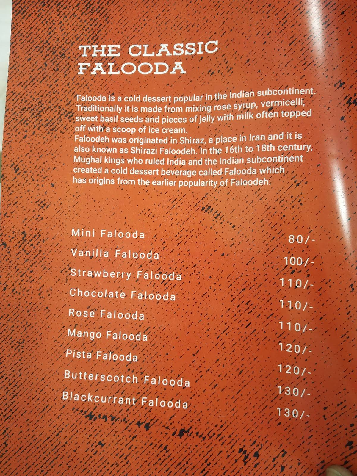 Menu at Falooda Nation Hsr Layout, Bengaluru, 191