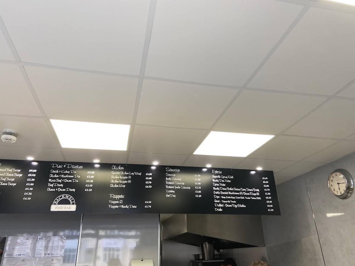 Menu at Backwell Fish Bar, Bristol