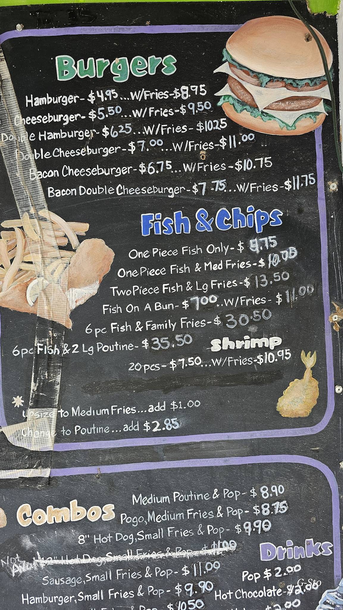 Menu at Fresh Cut Fries Chip Wagon fast food, Caledonia