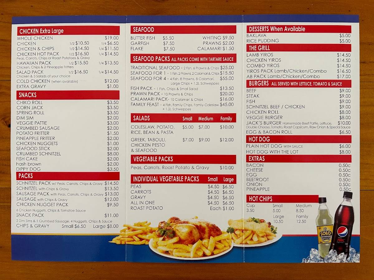 Menu at Jack's Chicken & Seafood fast food, Grange