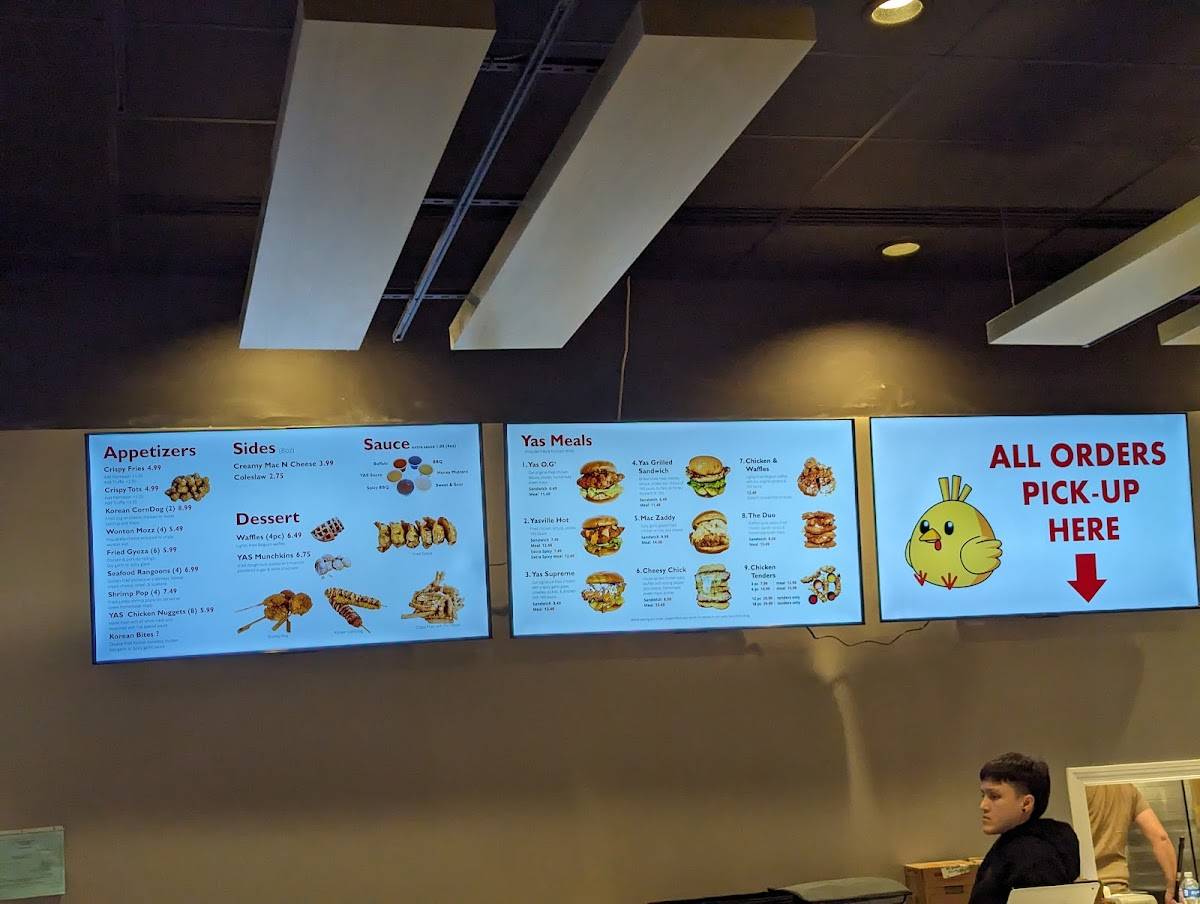 Menu at Yas Chicken fast food, Burlington