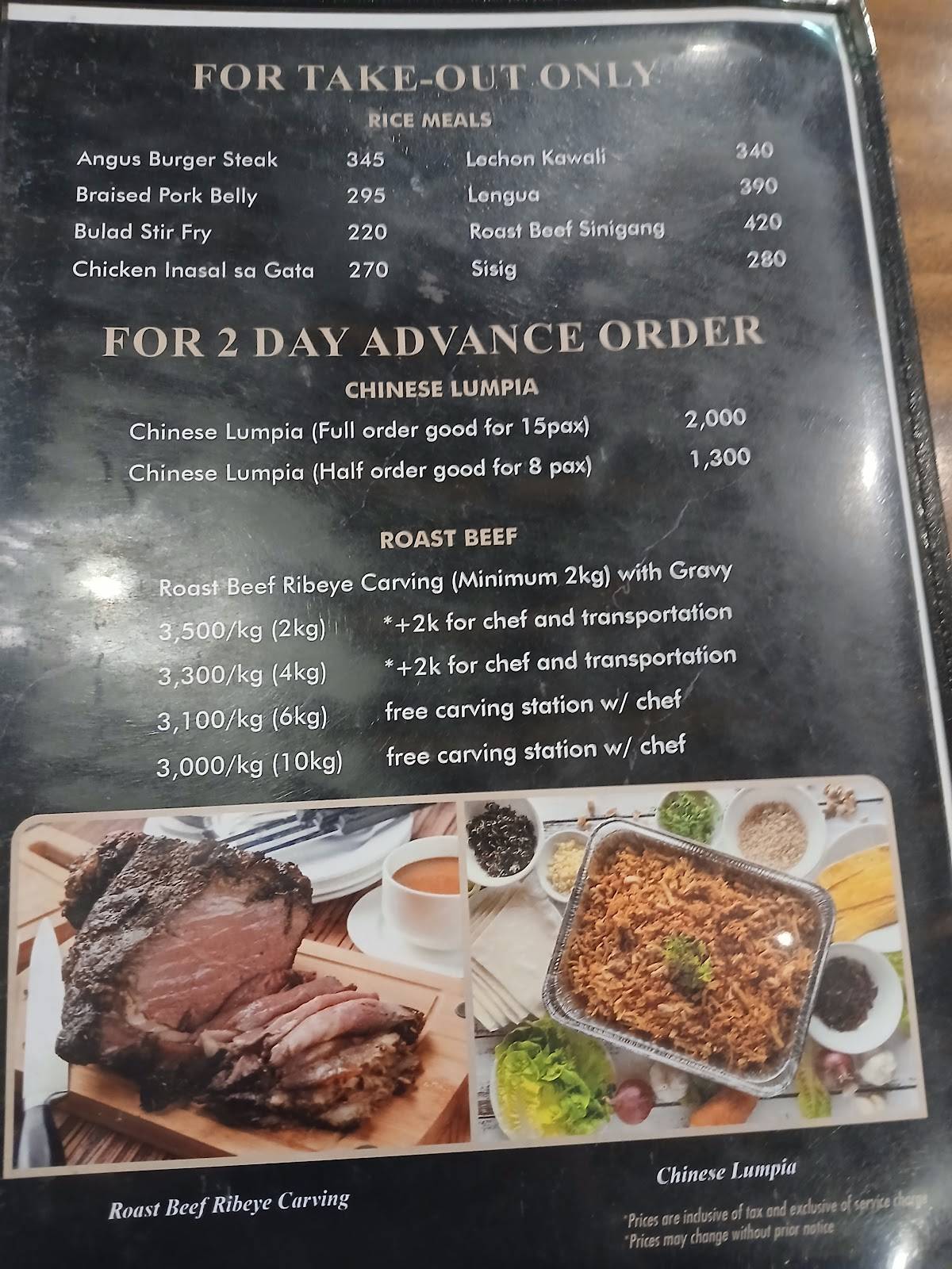 Menu at Fat Chef Restaurant, Cagayan de Oro