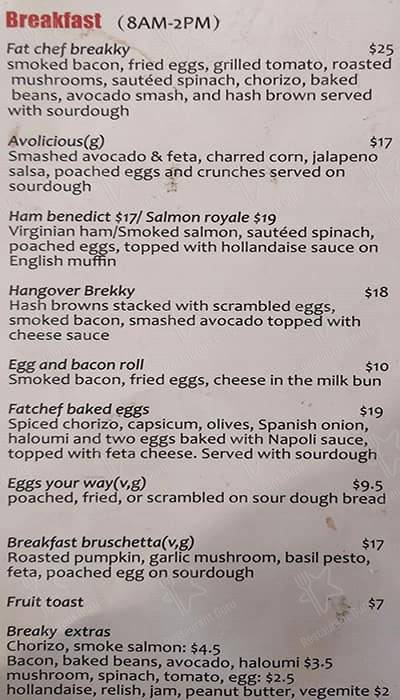 Menu at FAT CHEF Carrum Downs restaurant, Carrum Downs, Frankston ...