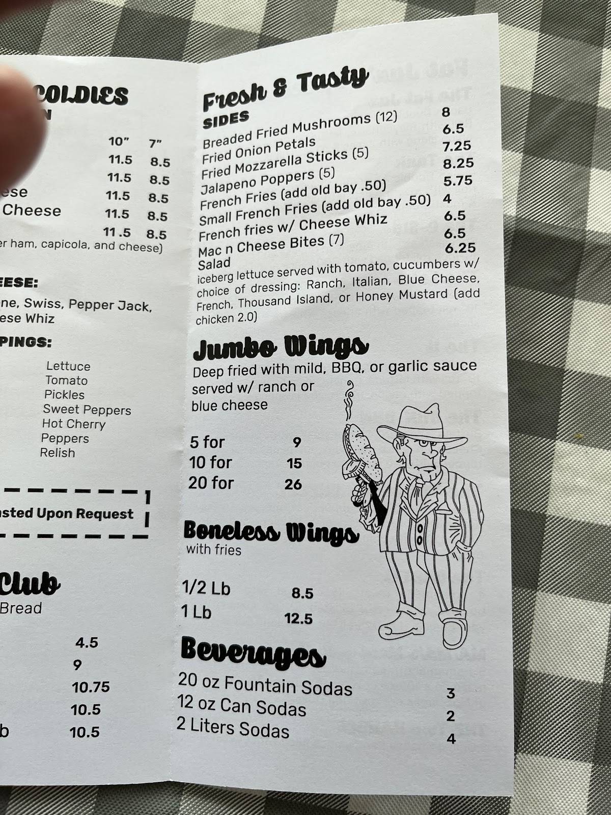 Menu at Fat Jax's on wheels restaurant, Palm Harbor