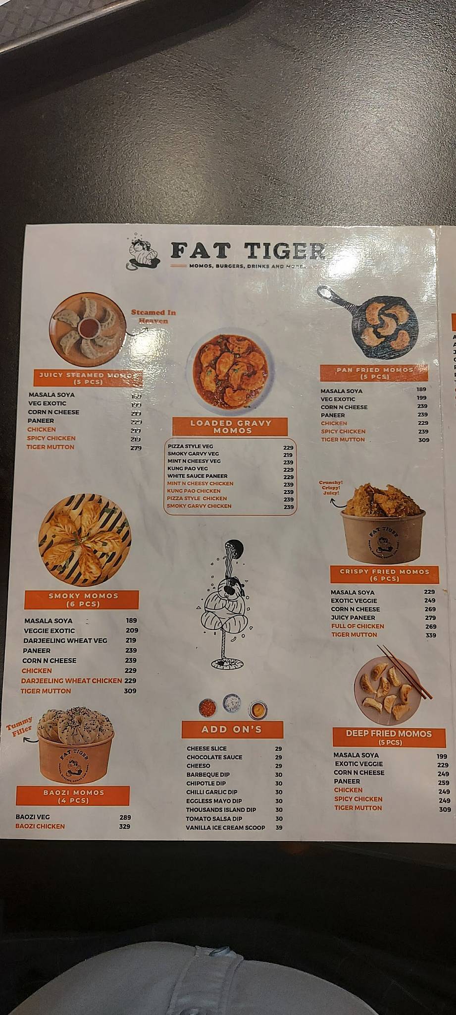Menu at Fat Tiger, Ahmedabad