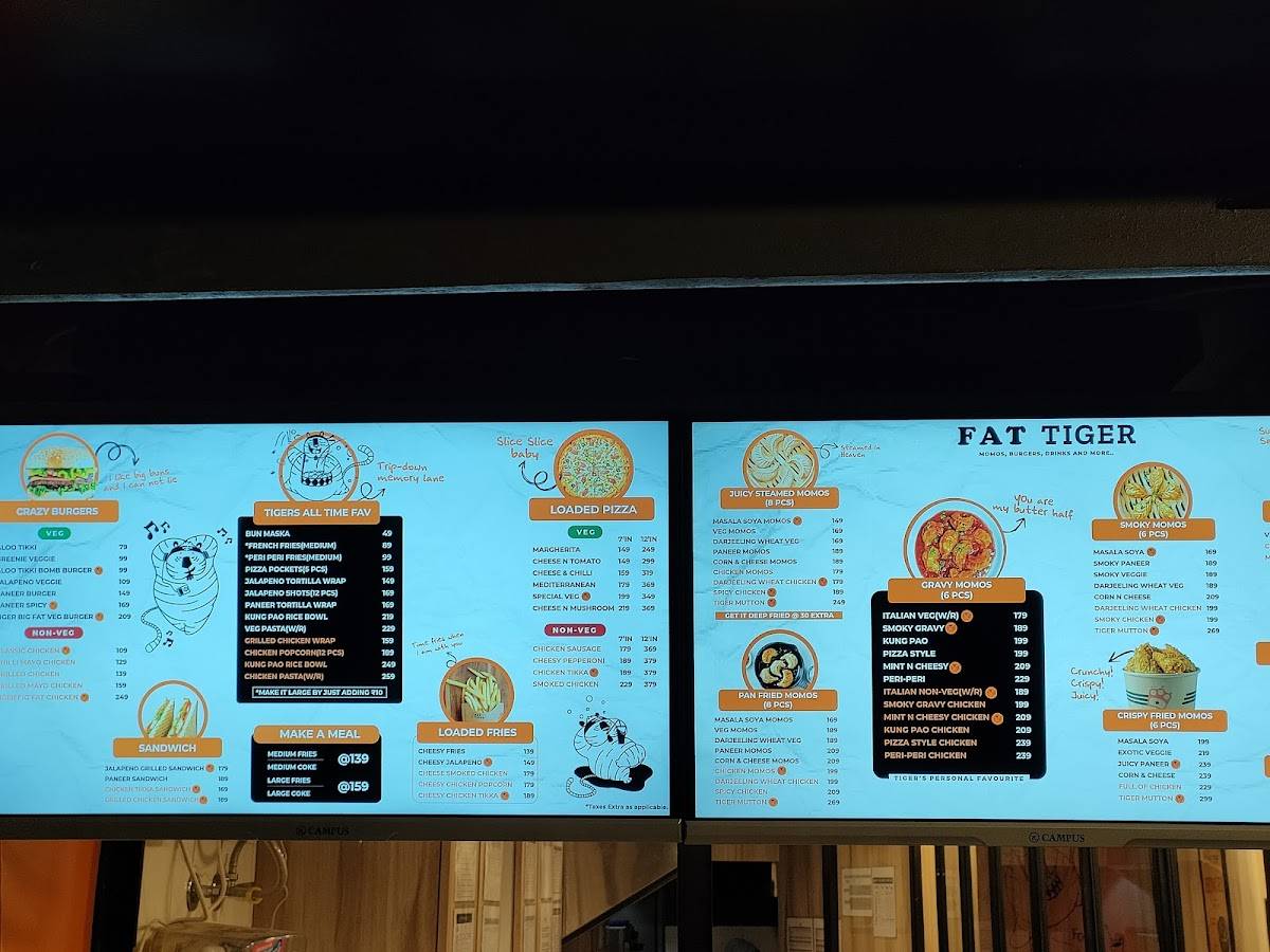 Menu at Fat Tiger, Ahmedabad