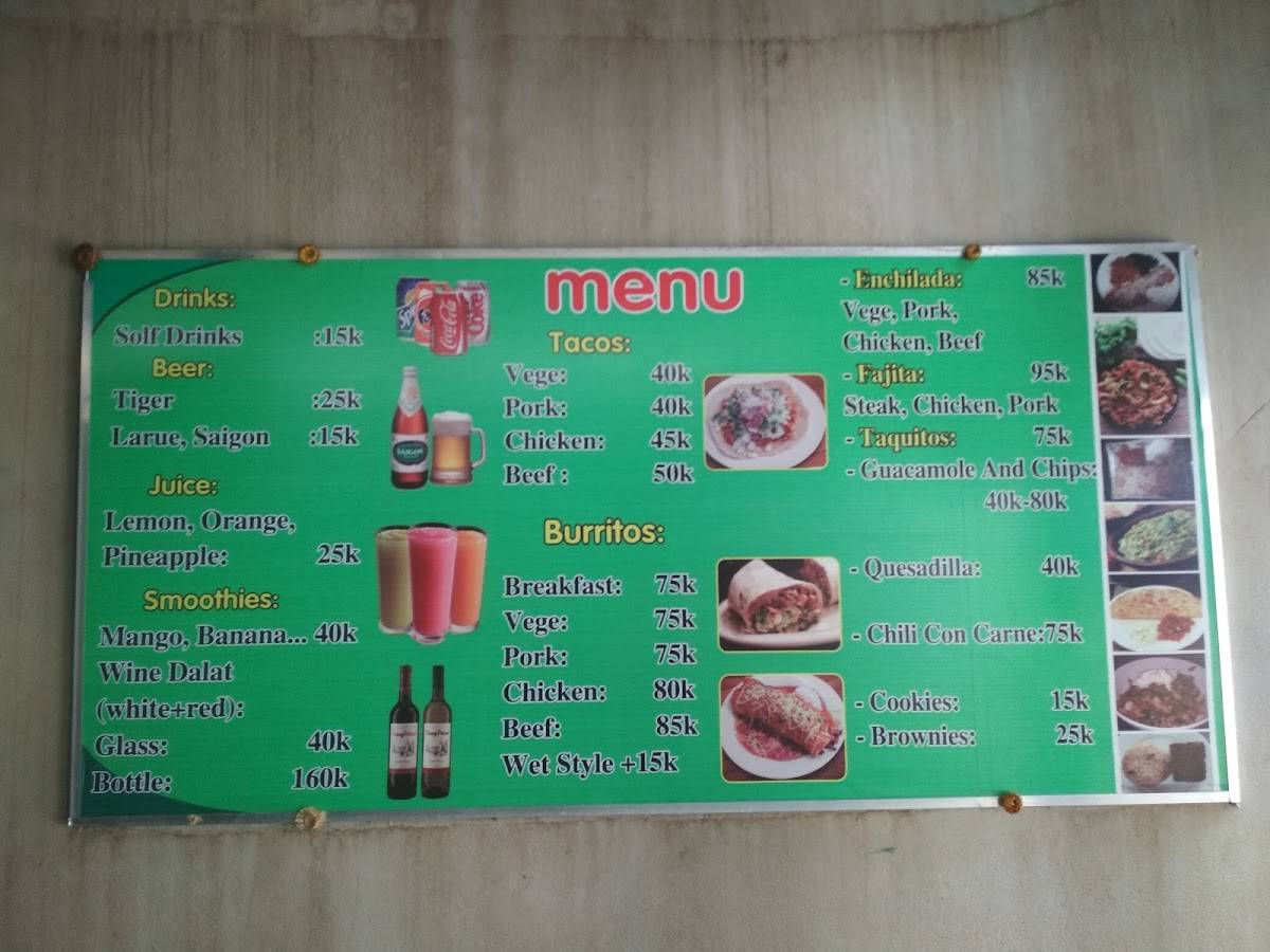 Menu at Felina Cantina restaurant, Da Nang, 32 Đ. Ng. Thì Sĩ