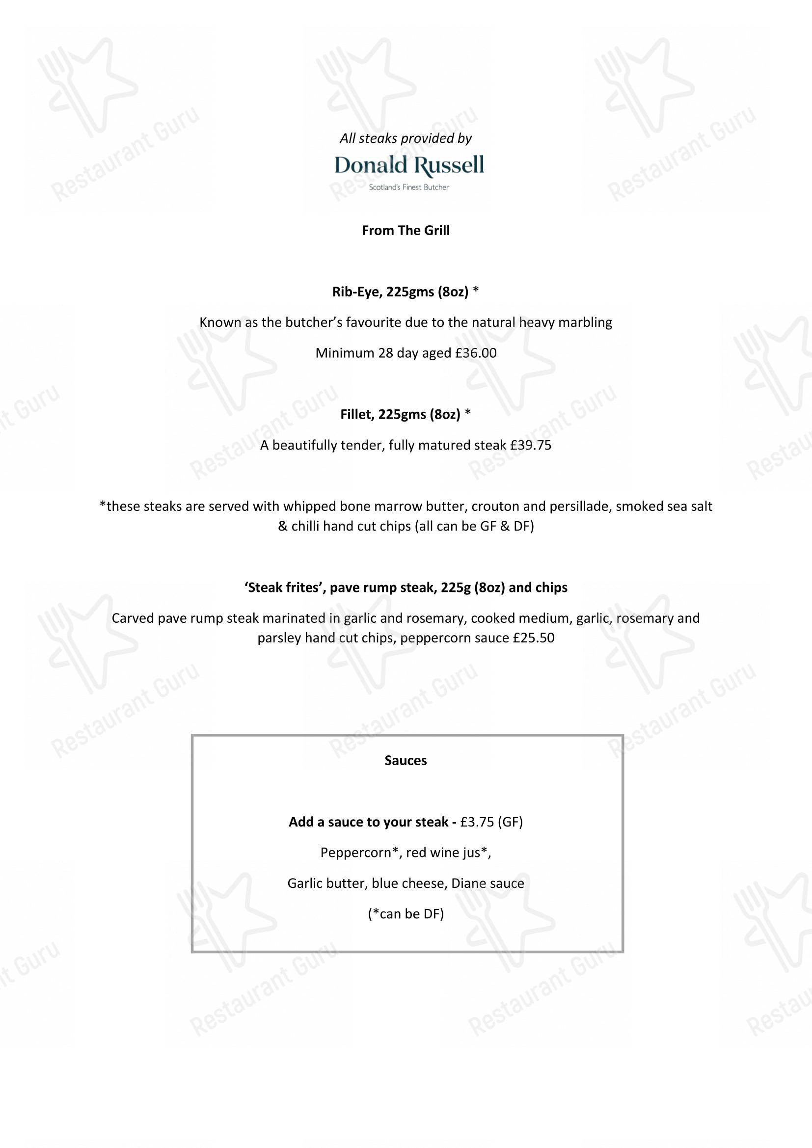 Menu at Fennel Restaurant, Inverurie
