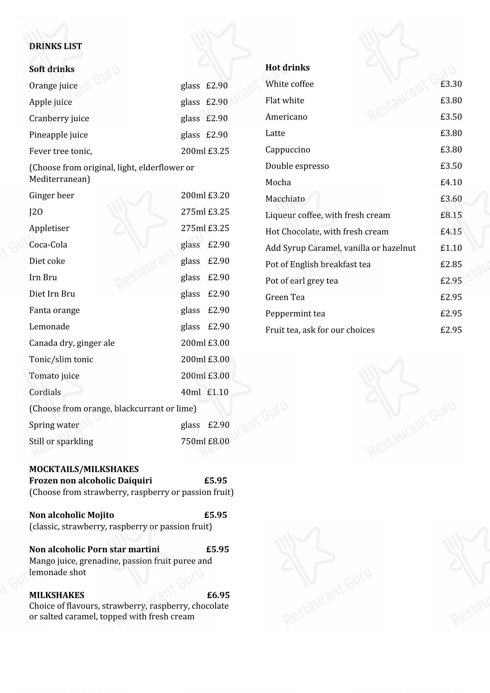 Menu at Fennel Restaurant, Inverurie