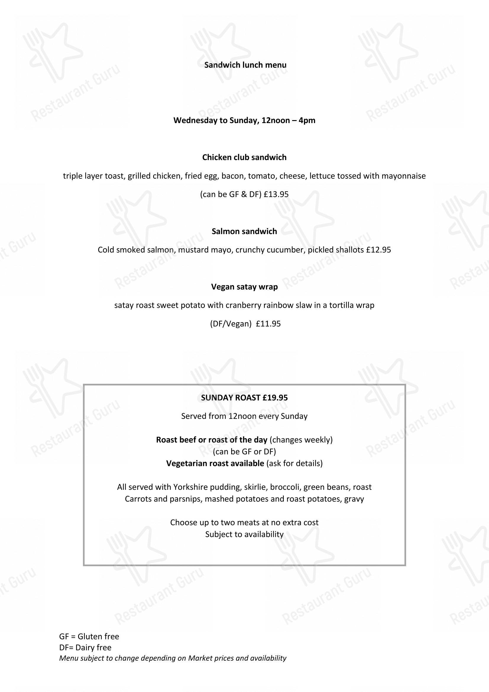 Menu at Fennel Restaurant, Inverurie