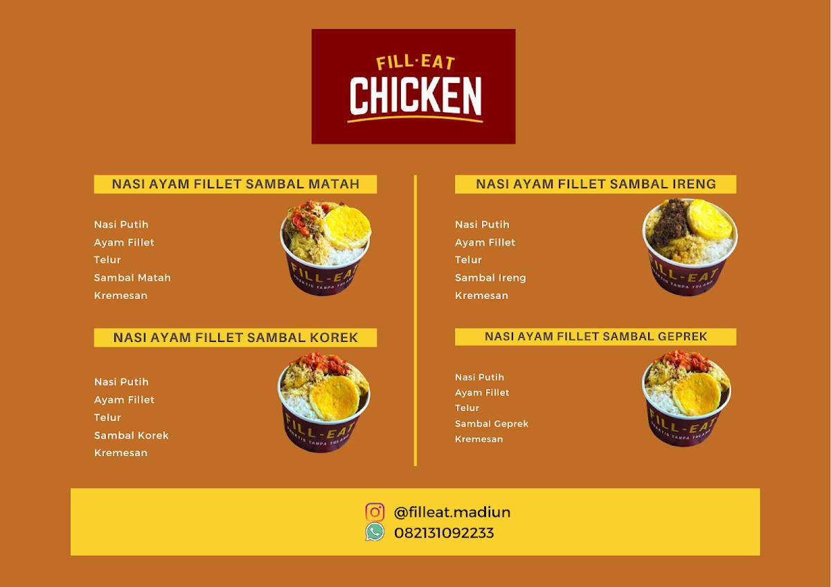 Carta del restaurante Fill Eat Chicken Madiun, Bacem
