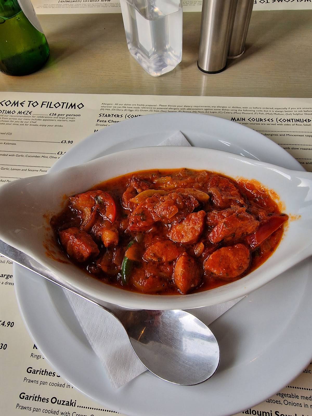 Menu at Filotimo restaurant, Sandbach