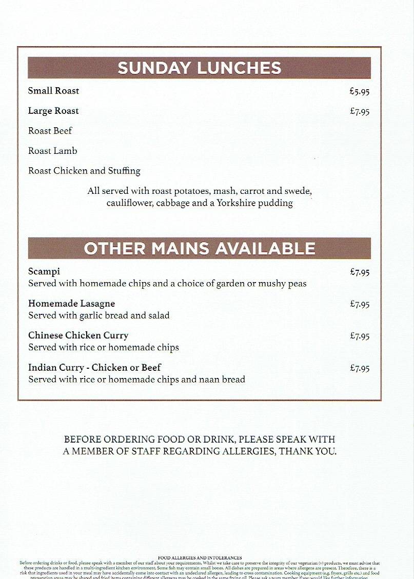 Menu at Finger Post Hotel pub & bar, Stockport