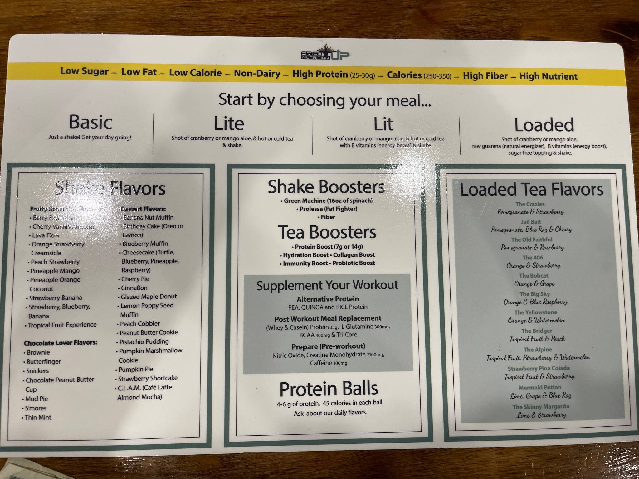 Menu at Fired-Up Nutrition pub & bar, Bozeman