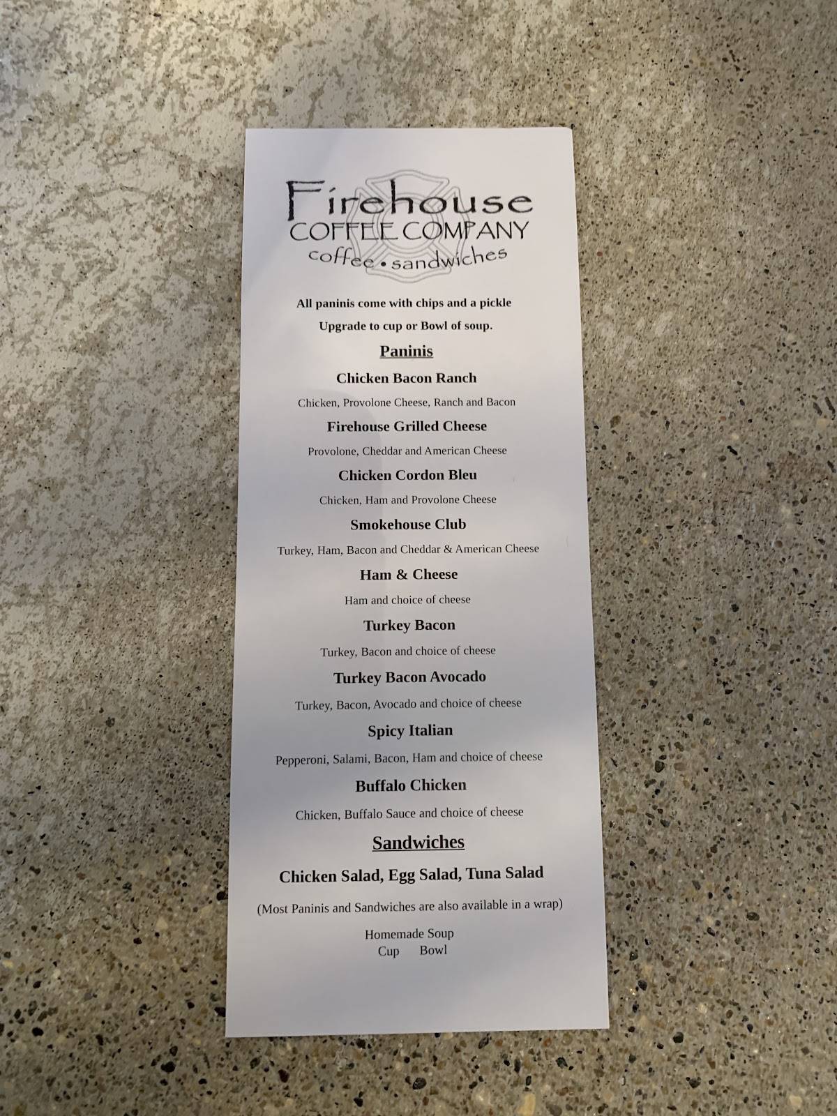 Menu at Firehouse Coffee Company & Salon 227 cafe, Paynesville