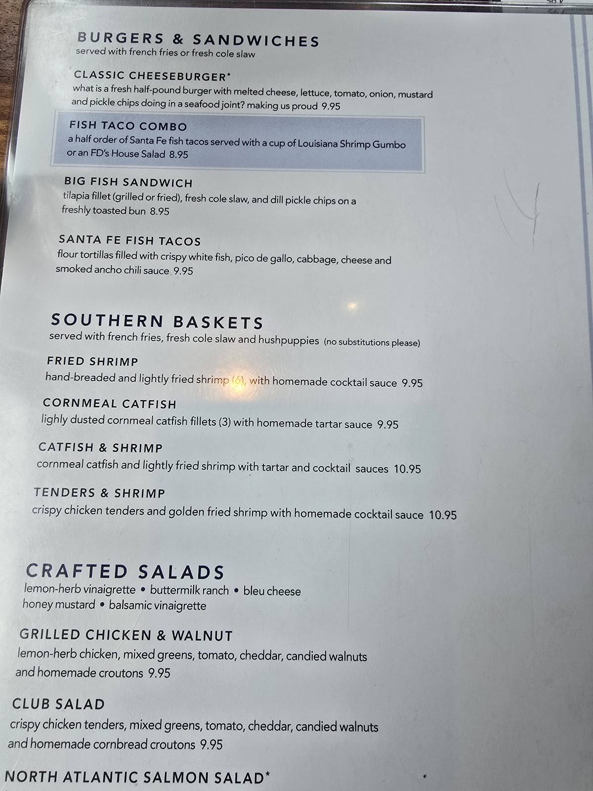 Menu at Fish Daddy's Grill House restaurant, Tulsa