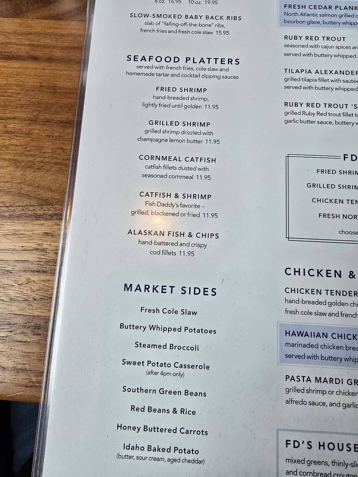 Menu at Fish Daddy's Grill House restaurant, Tulsa