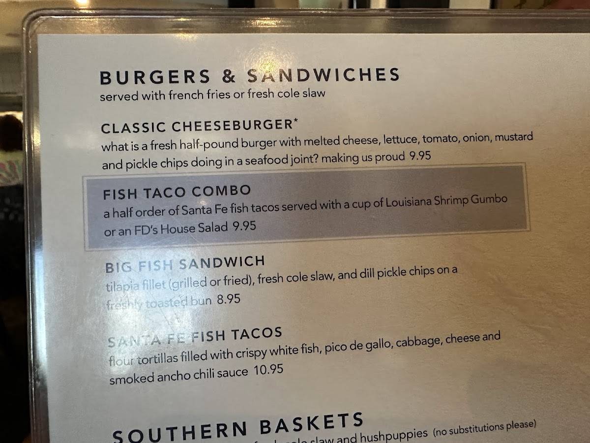 Menu at Fish Daddy's Grill House restaurant, Tulsa
