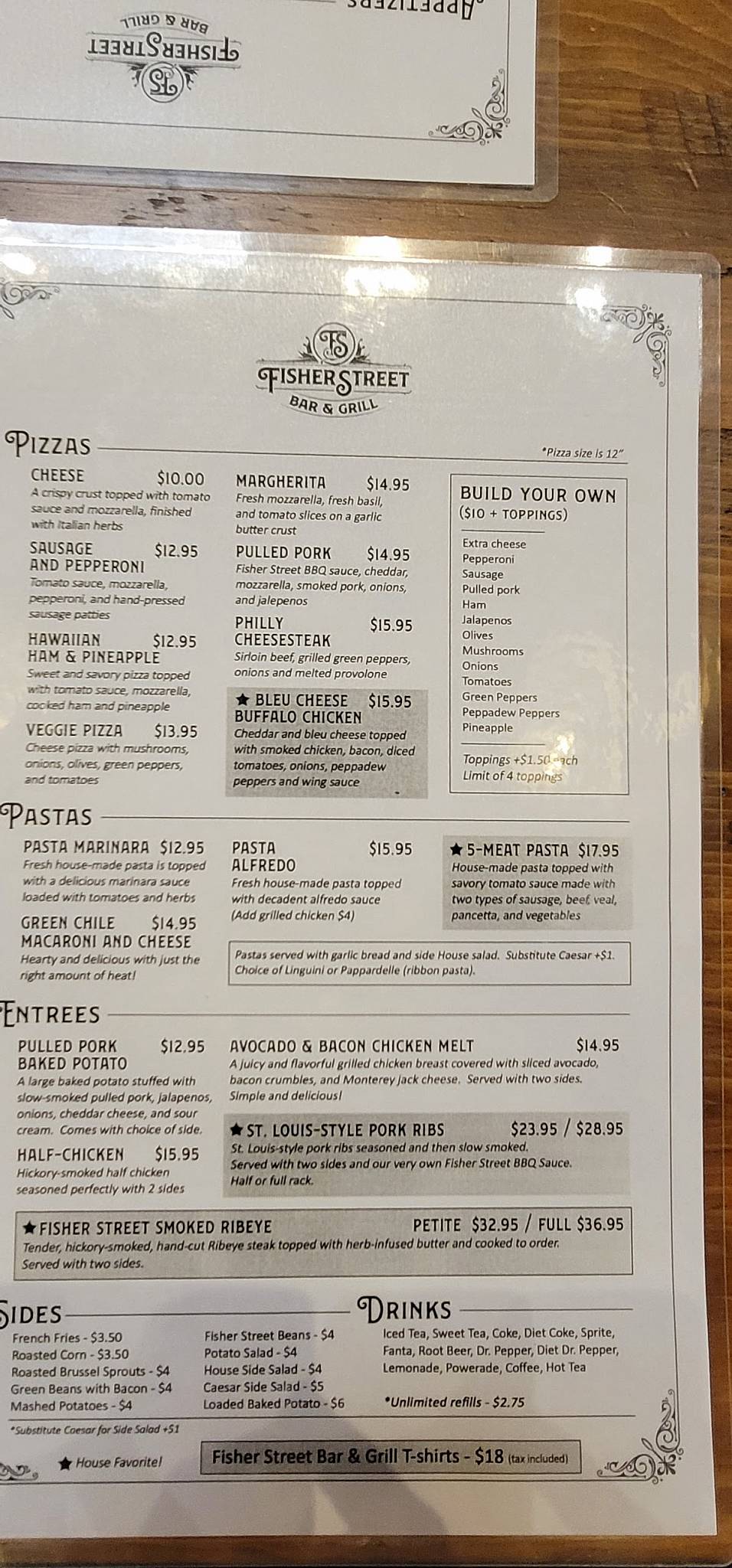 Menu at Fisher Street Bar and Grill, Goldthwaite