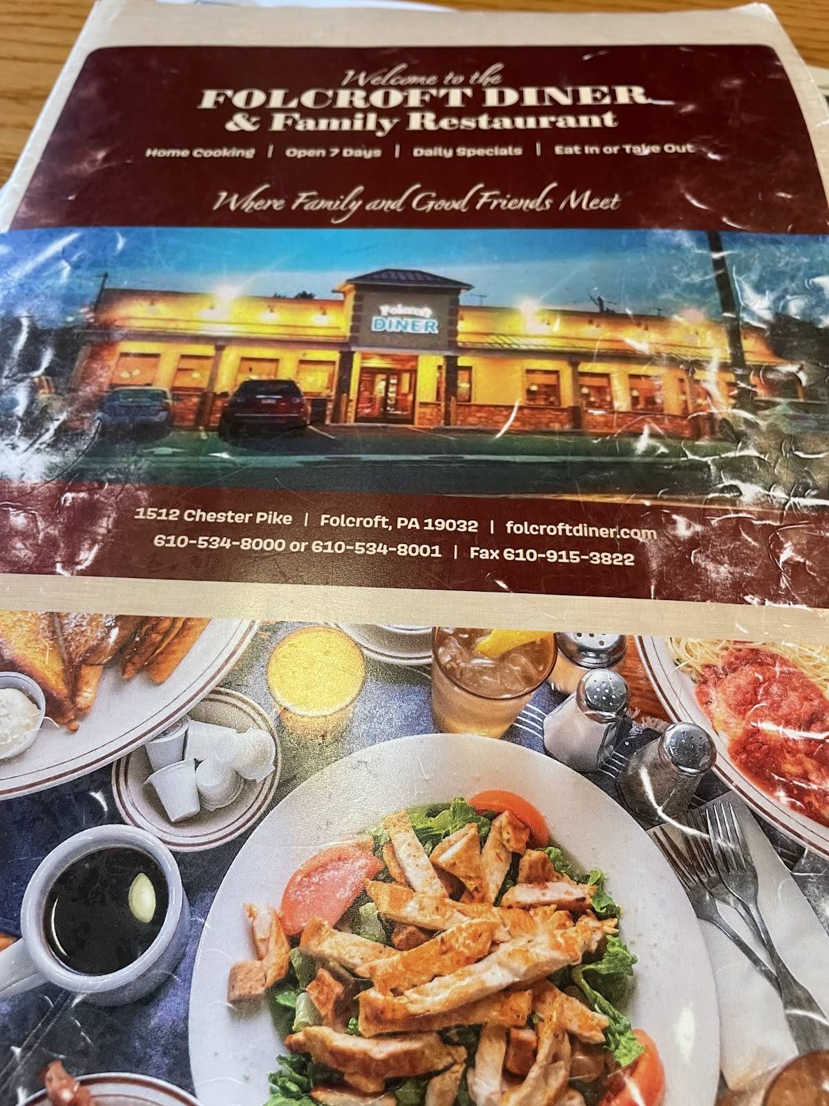 Menu at Folcroft Diner restaurant, Folcroft