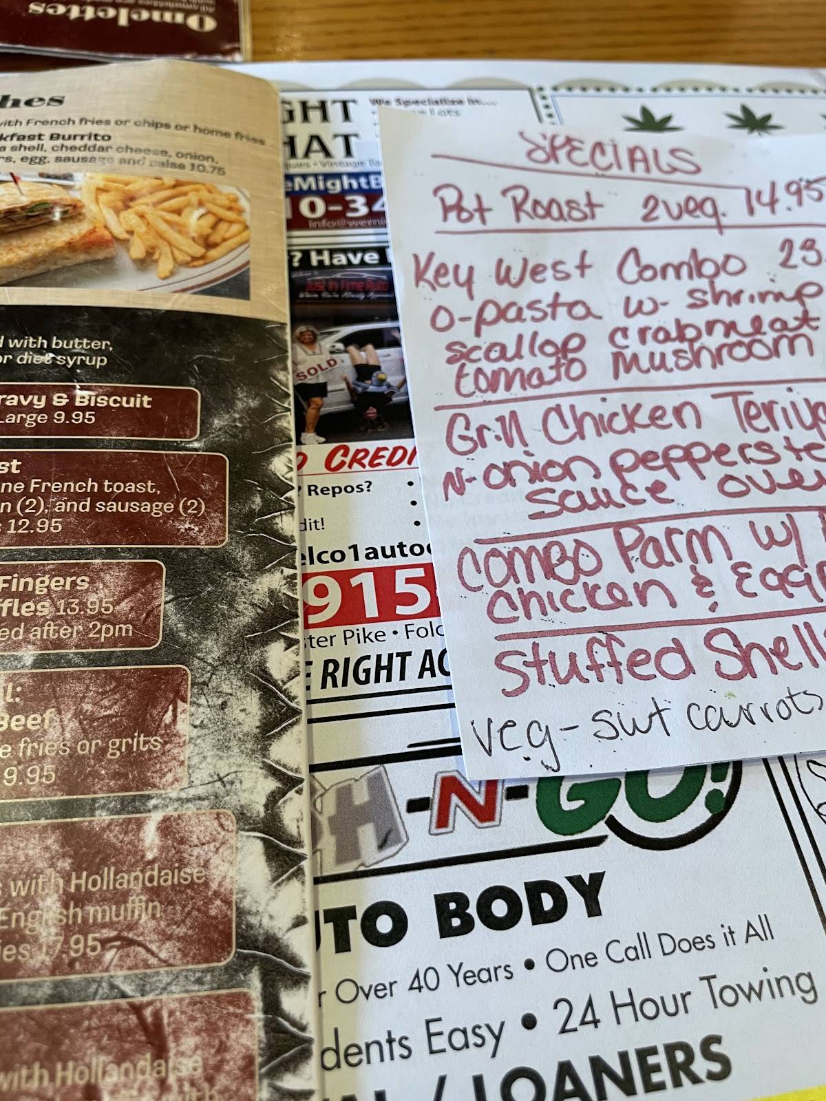 Menu at Folcroft Diner restaurant, Folcroft