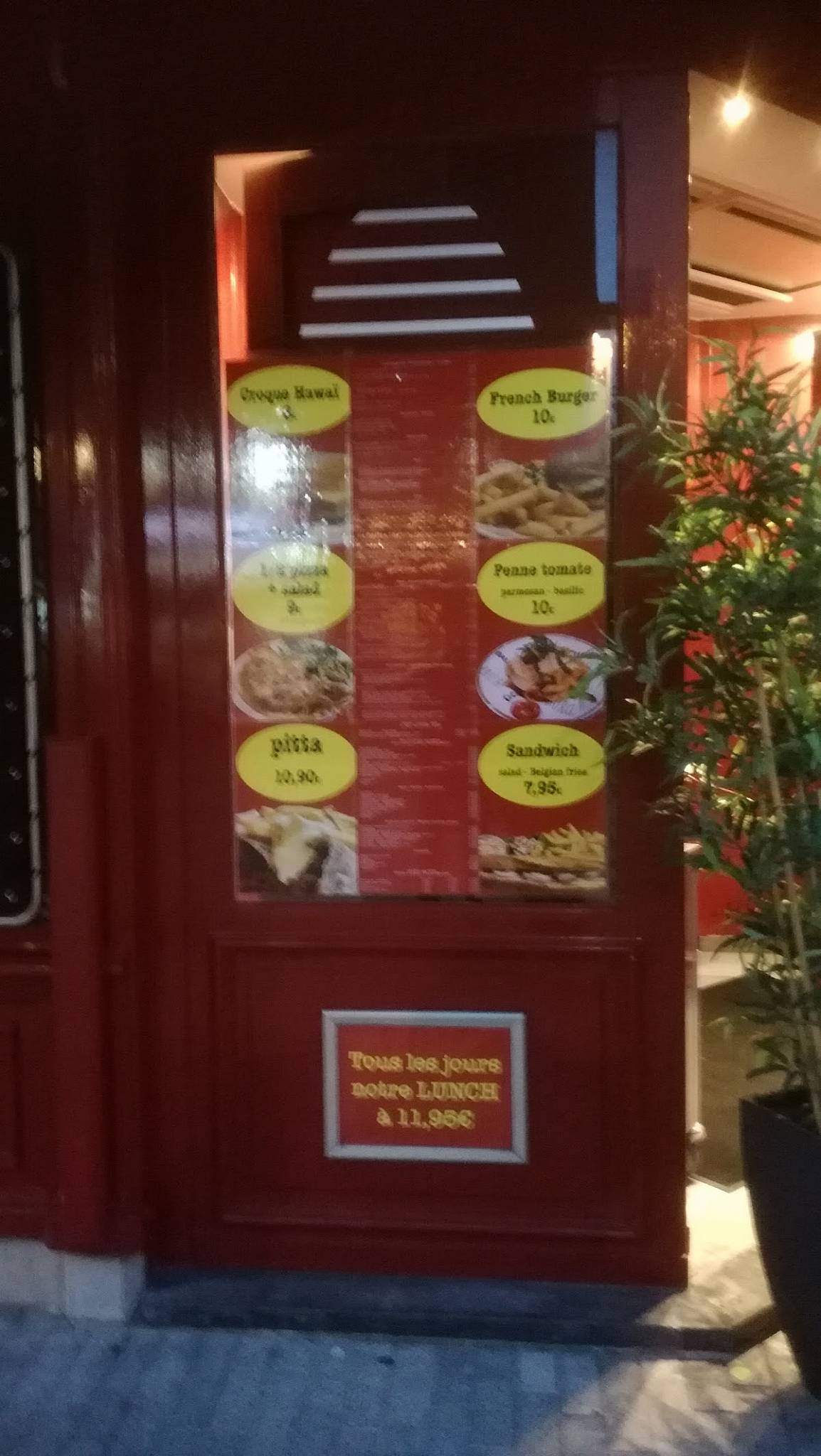 Menu at Food Factory Cafe, Brussels