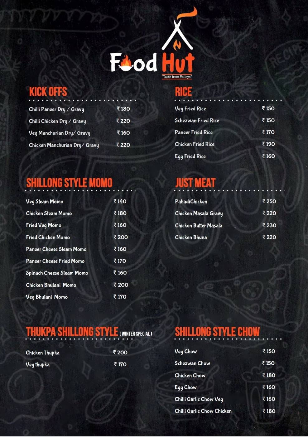 Menu at Food Hut Shillong Style, Vadodara, GF9