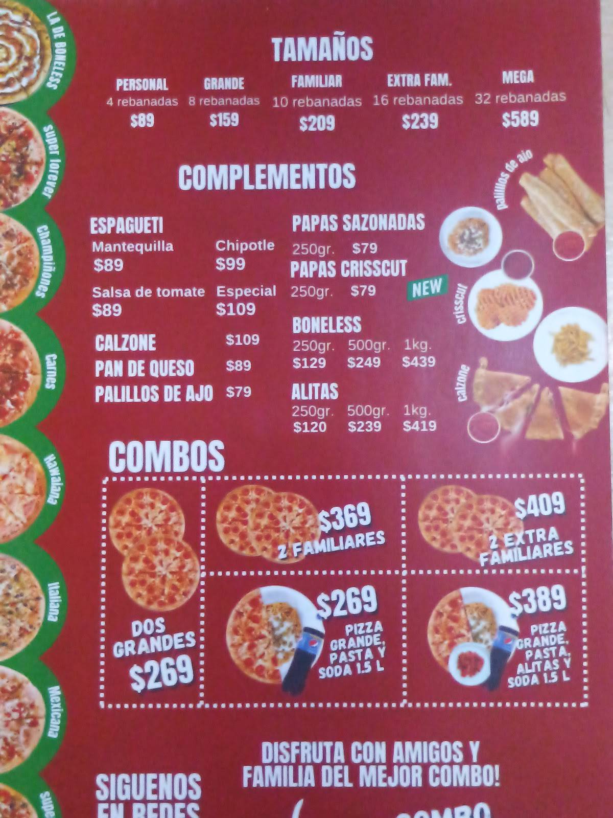 Carta del restaurante Forever Pizza Suc. Otay, Tijuana