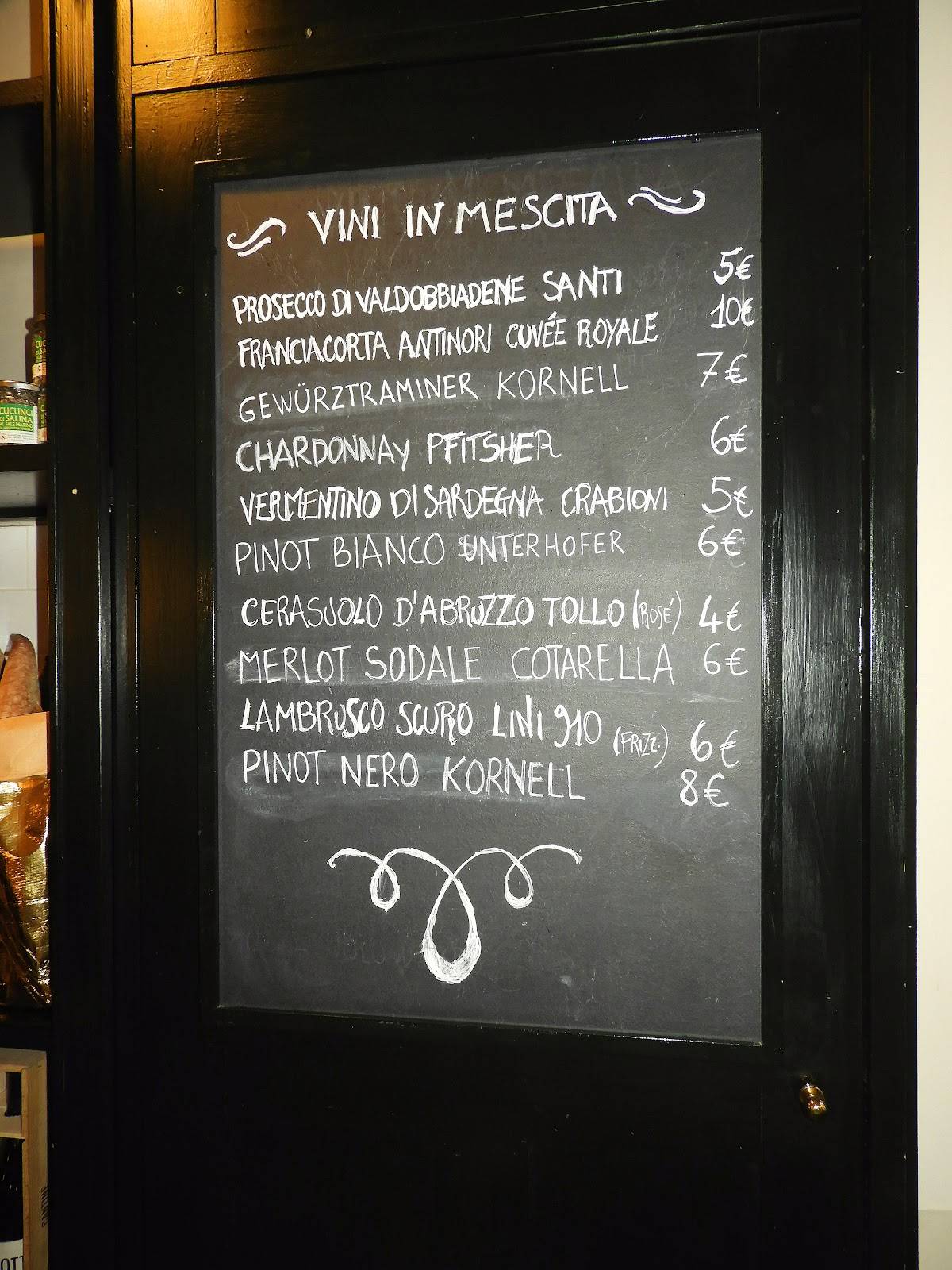 Menu da Forno Monteforte self-service, Roma