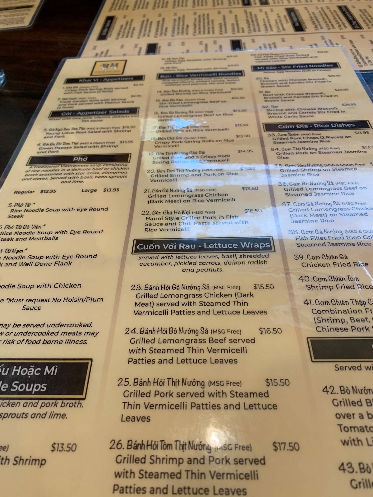 Menu at Four Sisters Restaurant, Merrifield