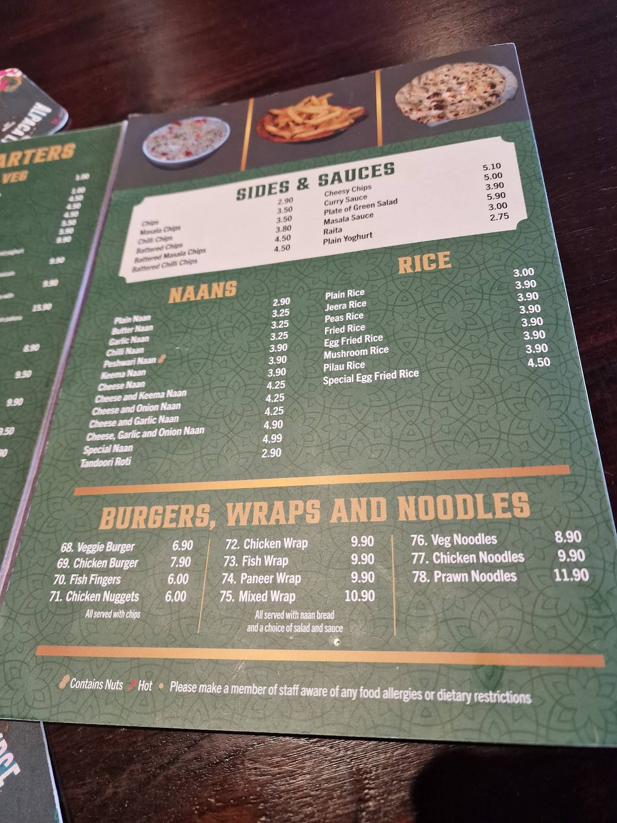 Menu at Fradley Arms pub & bar, Lichfield