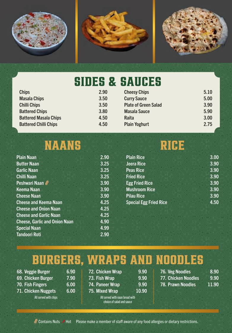 Menu at Fradley Arms pub & bar, Lichfield