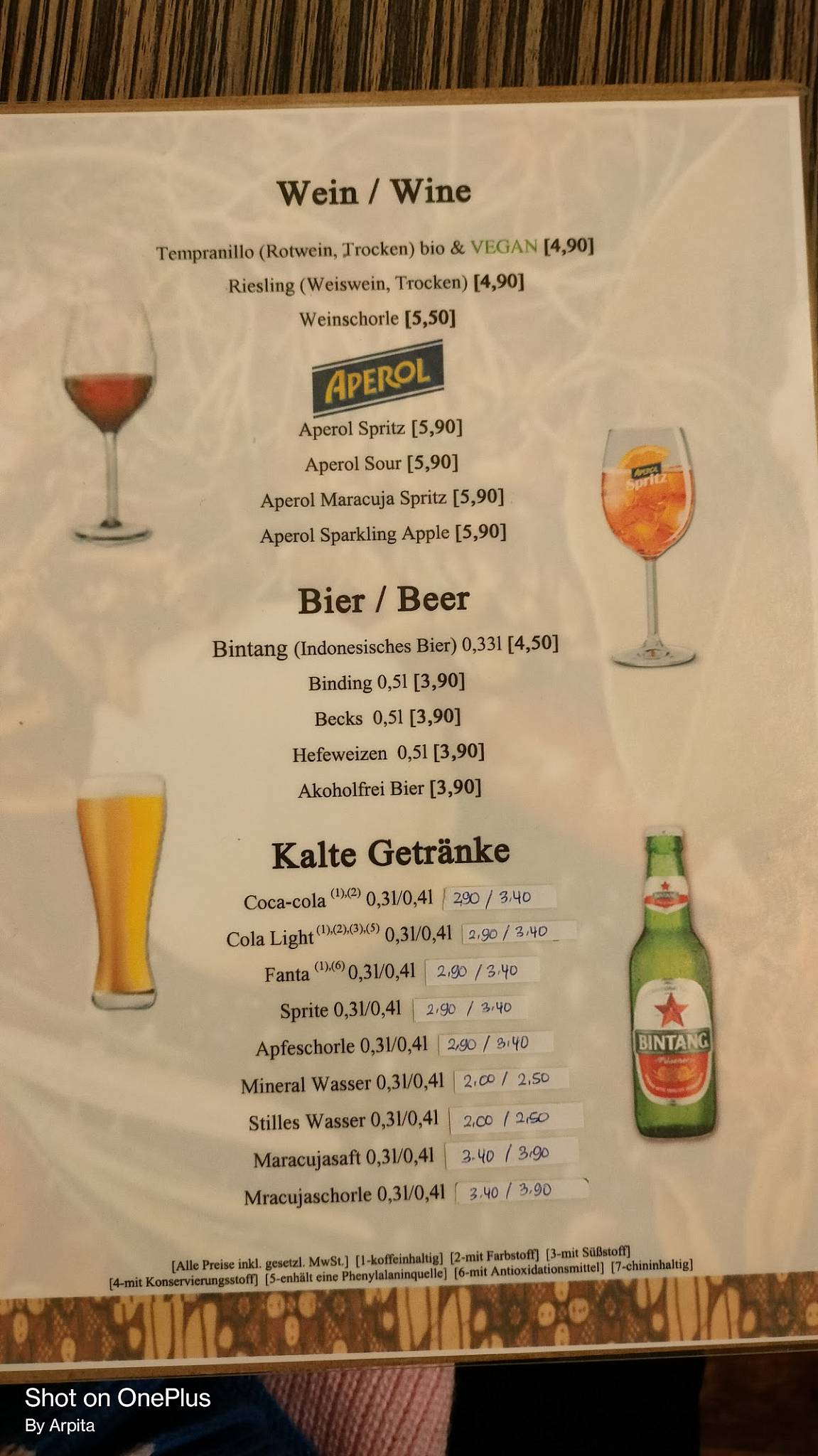 Speisekarte von Wayang Indonesische Spezialitäten restaurant, Frankfurt ...
