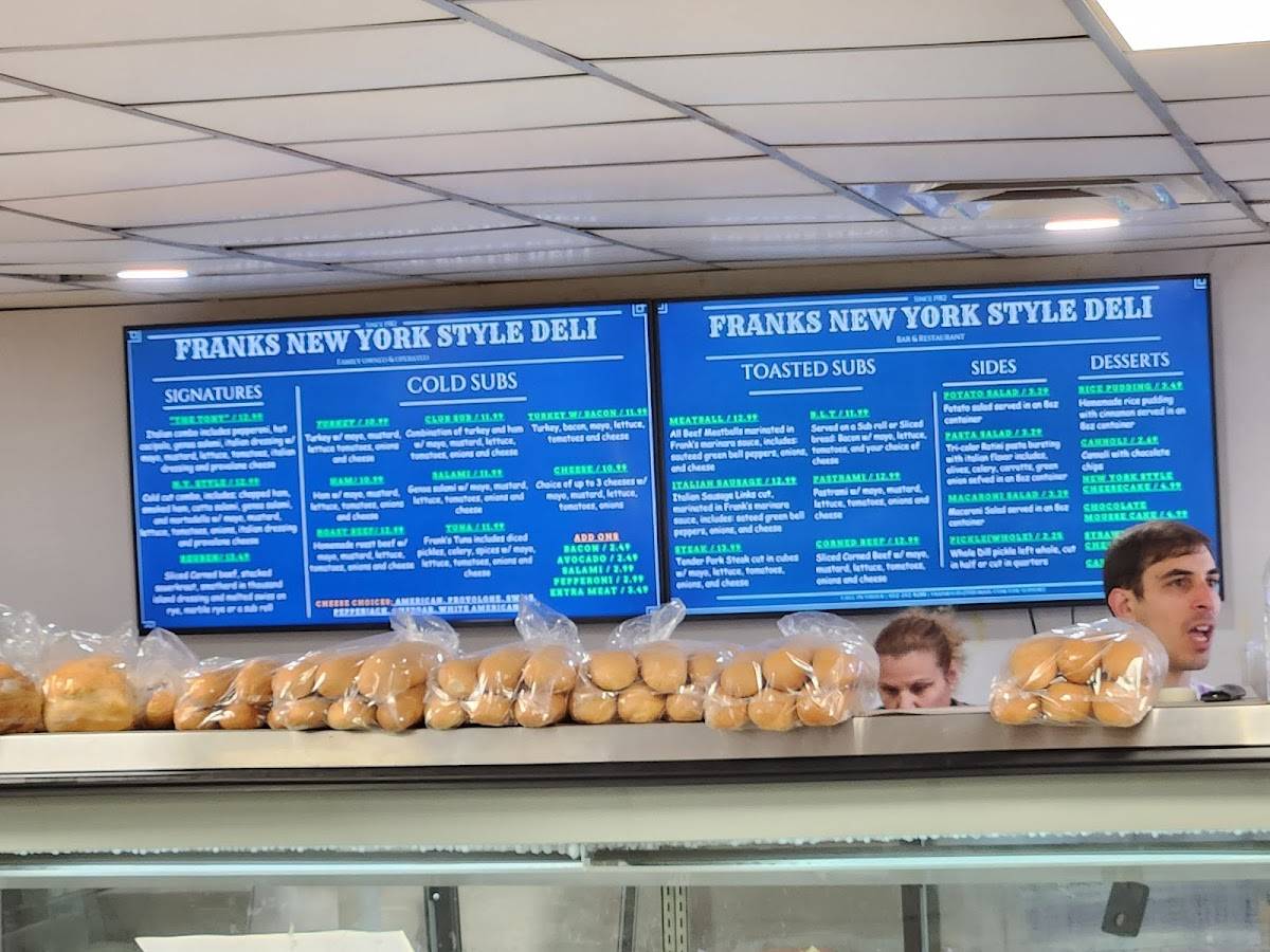 Menu at Frank's Deli pizzeria, Phoenix