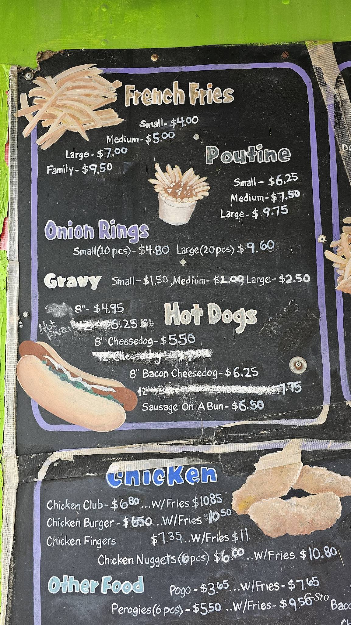 Menu at Fresh Cut Fries Chip Wagon fast food, Caledonia