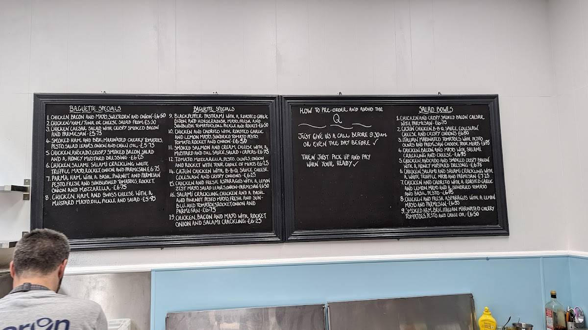 Menu at Fresh the Baguette Bar, Cardiff