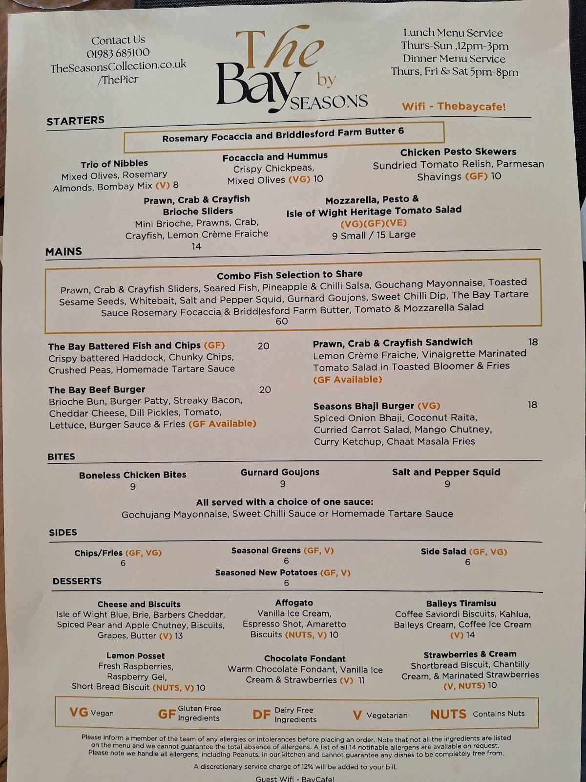 Menu at Colwell Captains Cabin Cafe, Freshwater