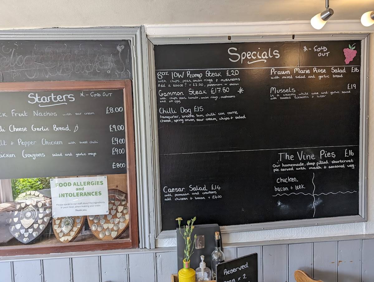 Menu at The Vine Inn pub & bar, Freshwater