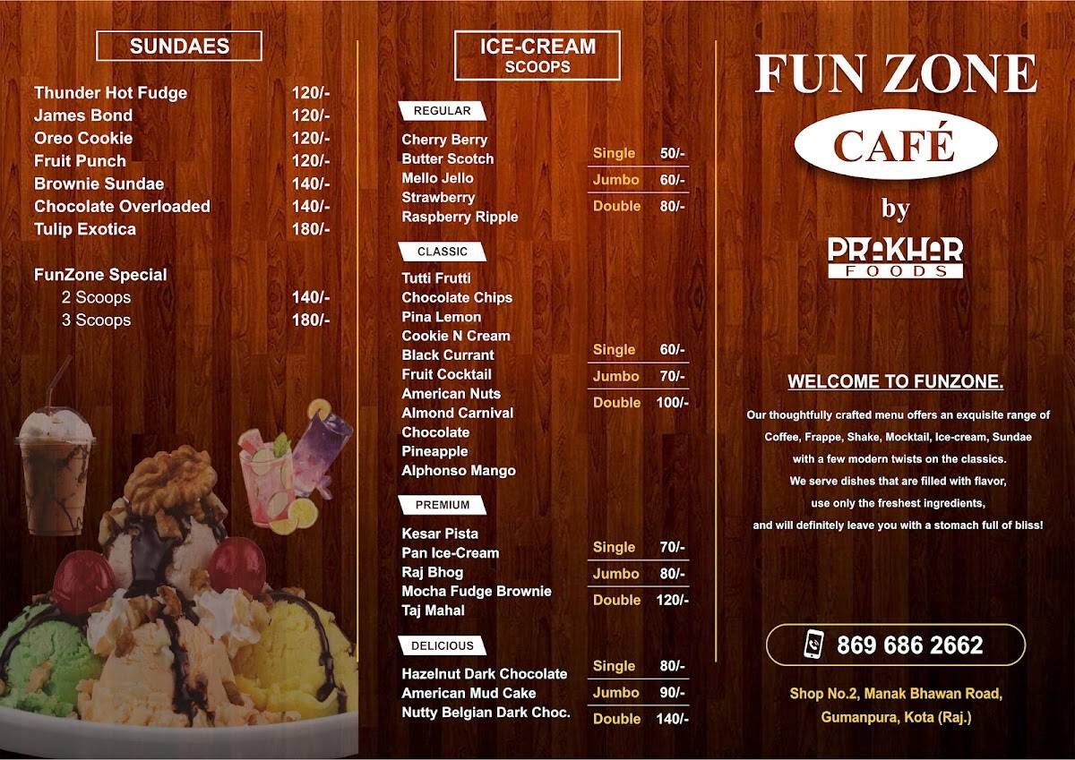 Menu at Fun Zone, Kota, Shop No.2