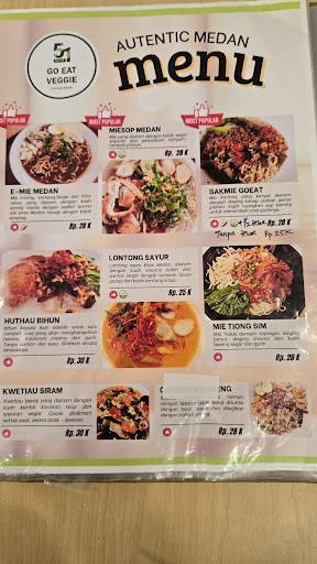 Menu at GO EAT VEGGIE restaurant, West Jakarta