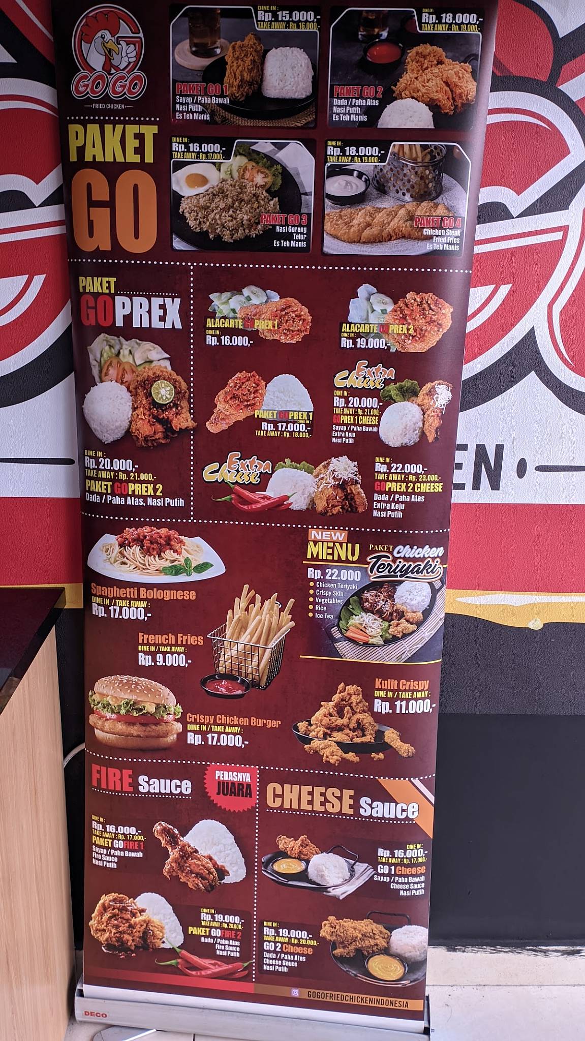 Menu at GOGO FRIED CHICKEN Pulau Komodo restaurant, Denpasar