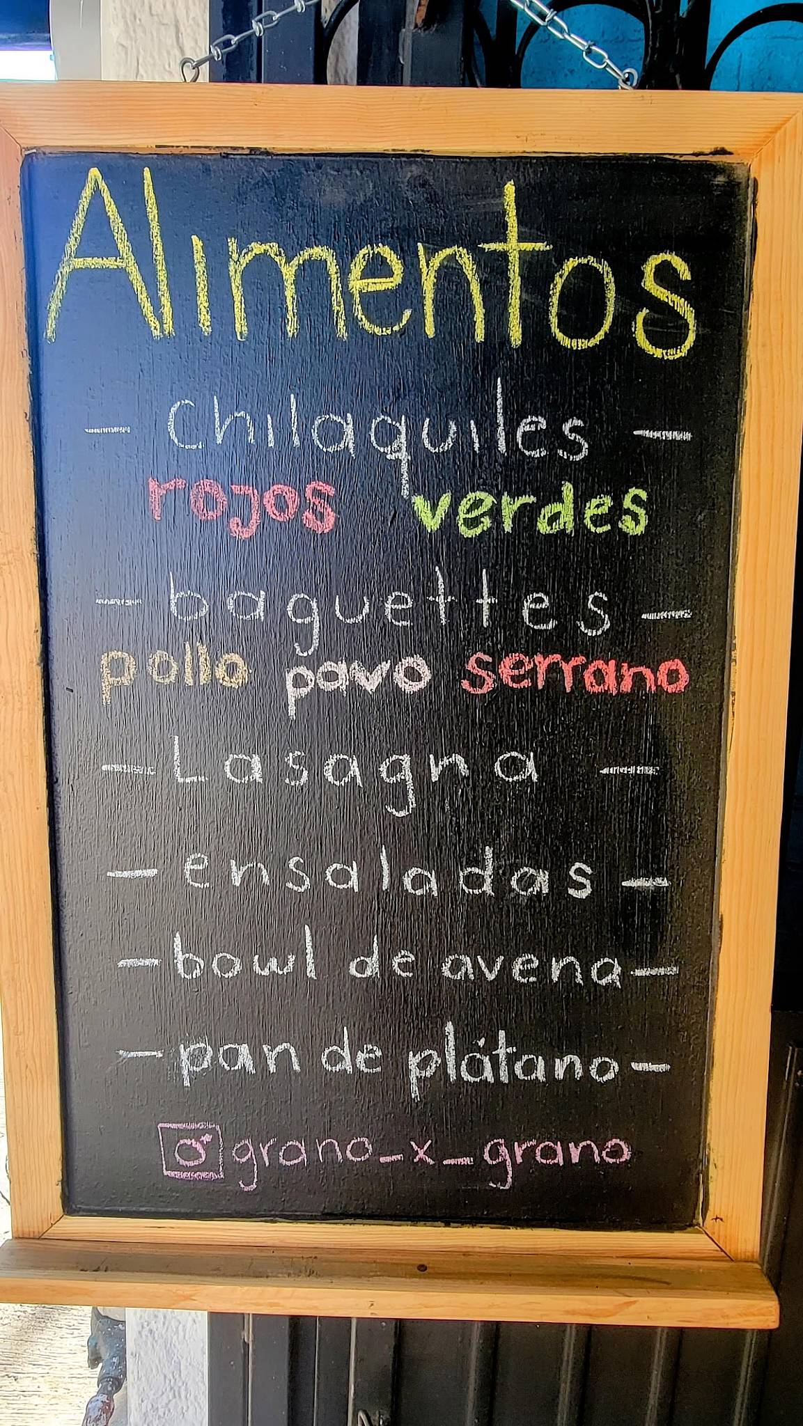 Carta de GRANO x GRANO CAFÉ, Guadalajara