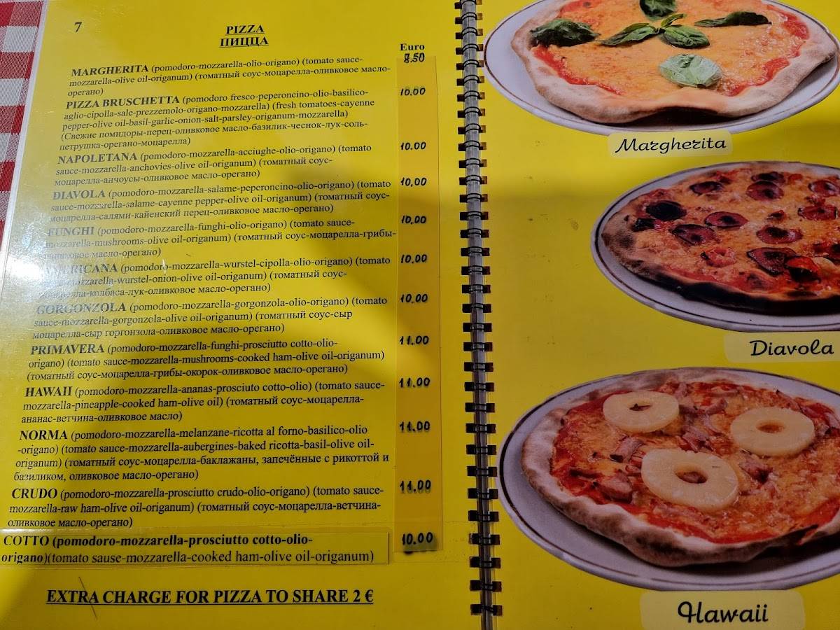 Menu at Gallo Cedrone pizzeria, Castelmola