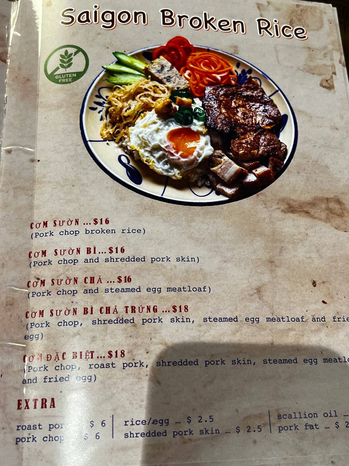 Menu at Gạo Restaurant, Croydon Park