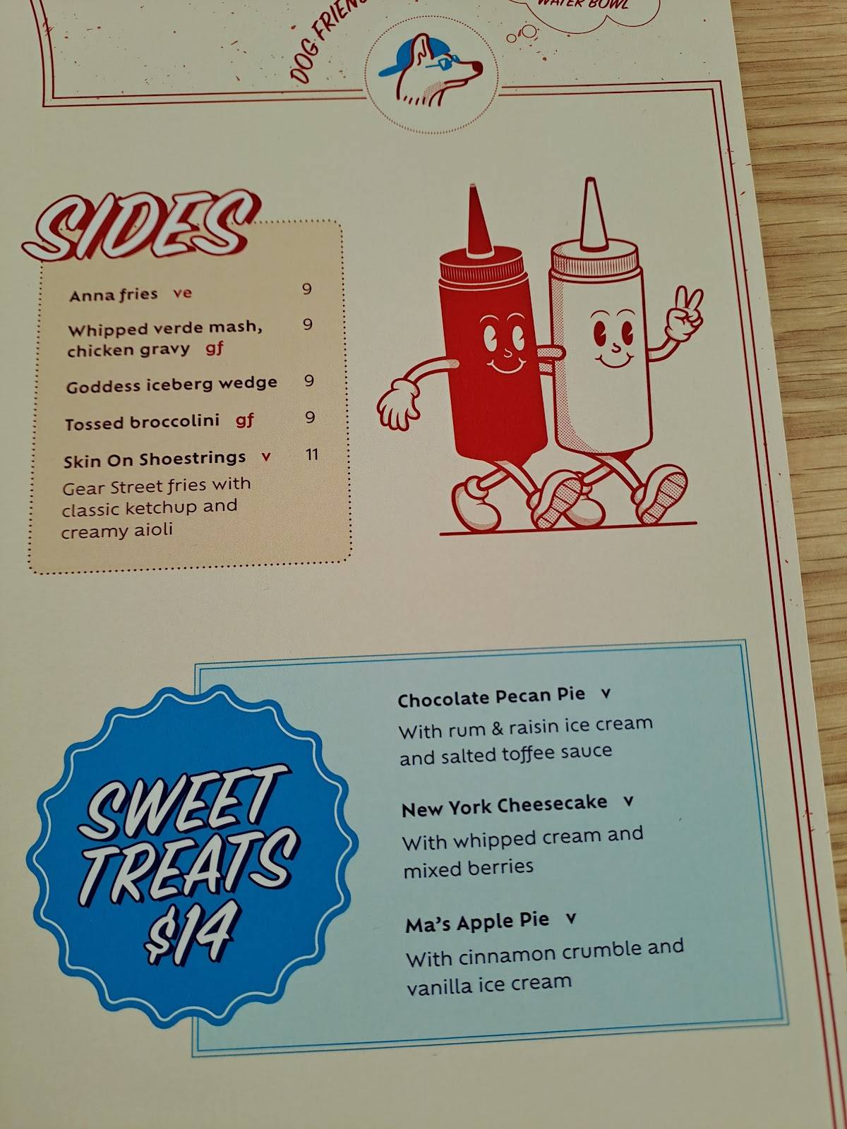Menu at Gear Street Union restaurant, Lower Hutt