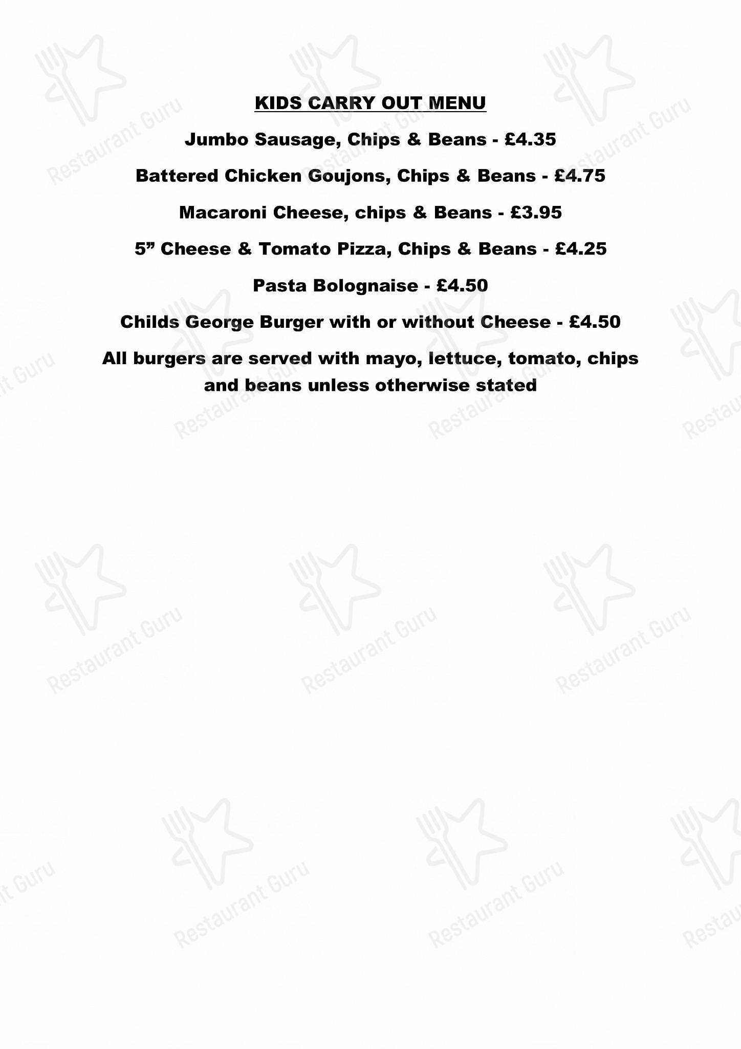 Menu at The George Hotel restaurant, Montrose