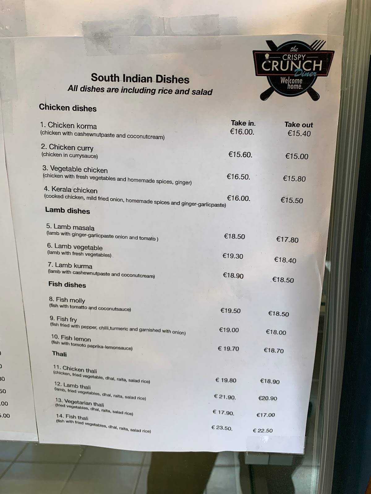 Menu at The Crispy Crunch, Ghent