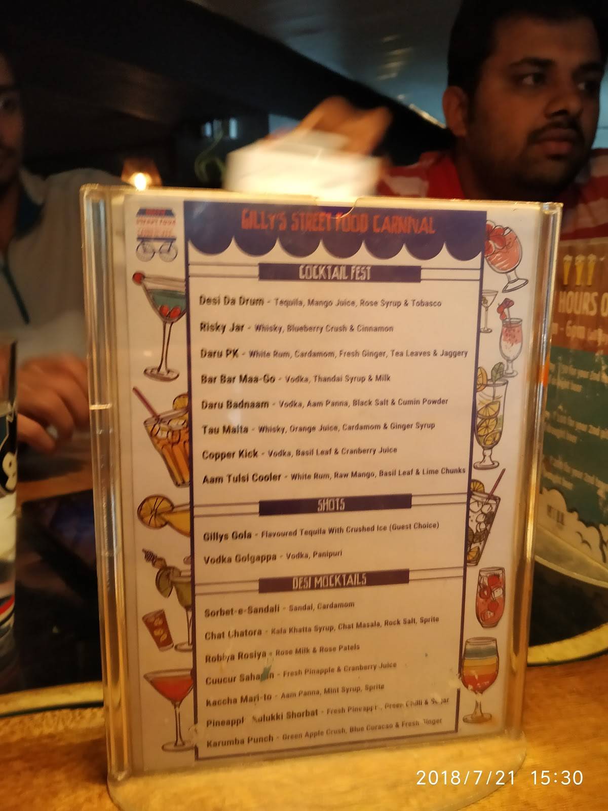 Menu at The Terrace at Gilly's Redefined, Bengaluru