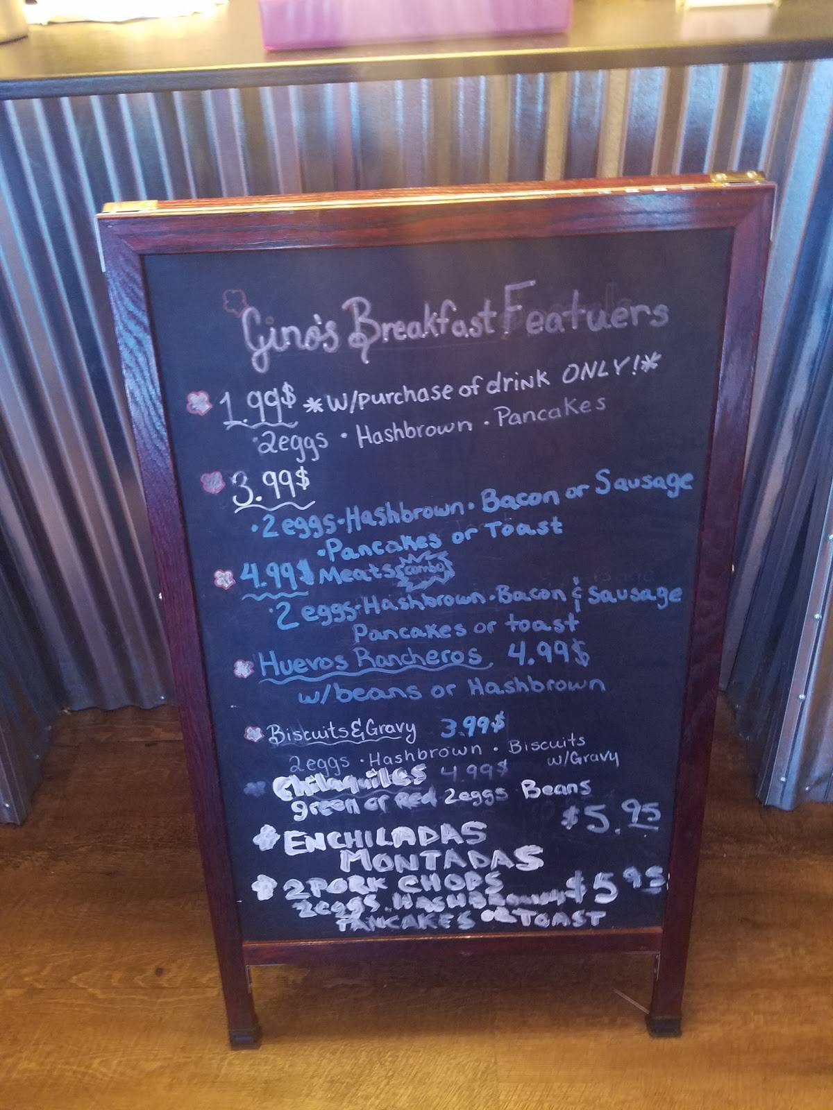 Menu at Gino's Diner restaurant, El Paso, -4098 Desert Meadows Rd