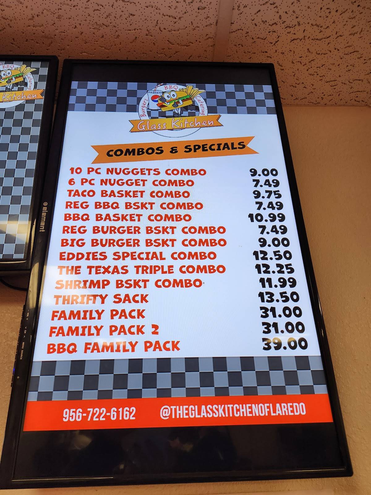 Menu at Glass Kitchen restaurant, Laredo, 302 Corpus Christi St